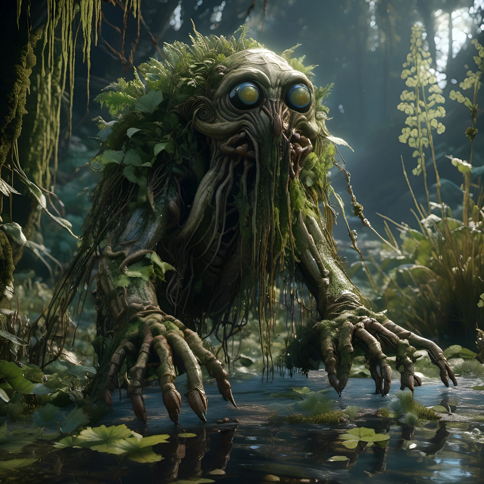 really cool swamp thing! 😂 - AI Generated Artwork - NightCafe Creator