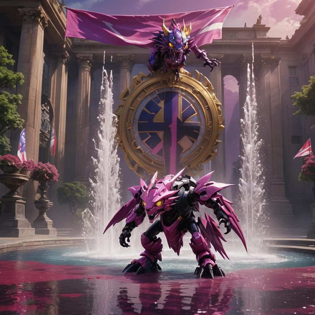 Epic Digimon Flag Scene in Cinematic Dreamlike Qua... - AI Art
