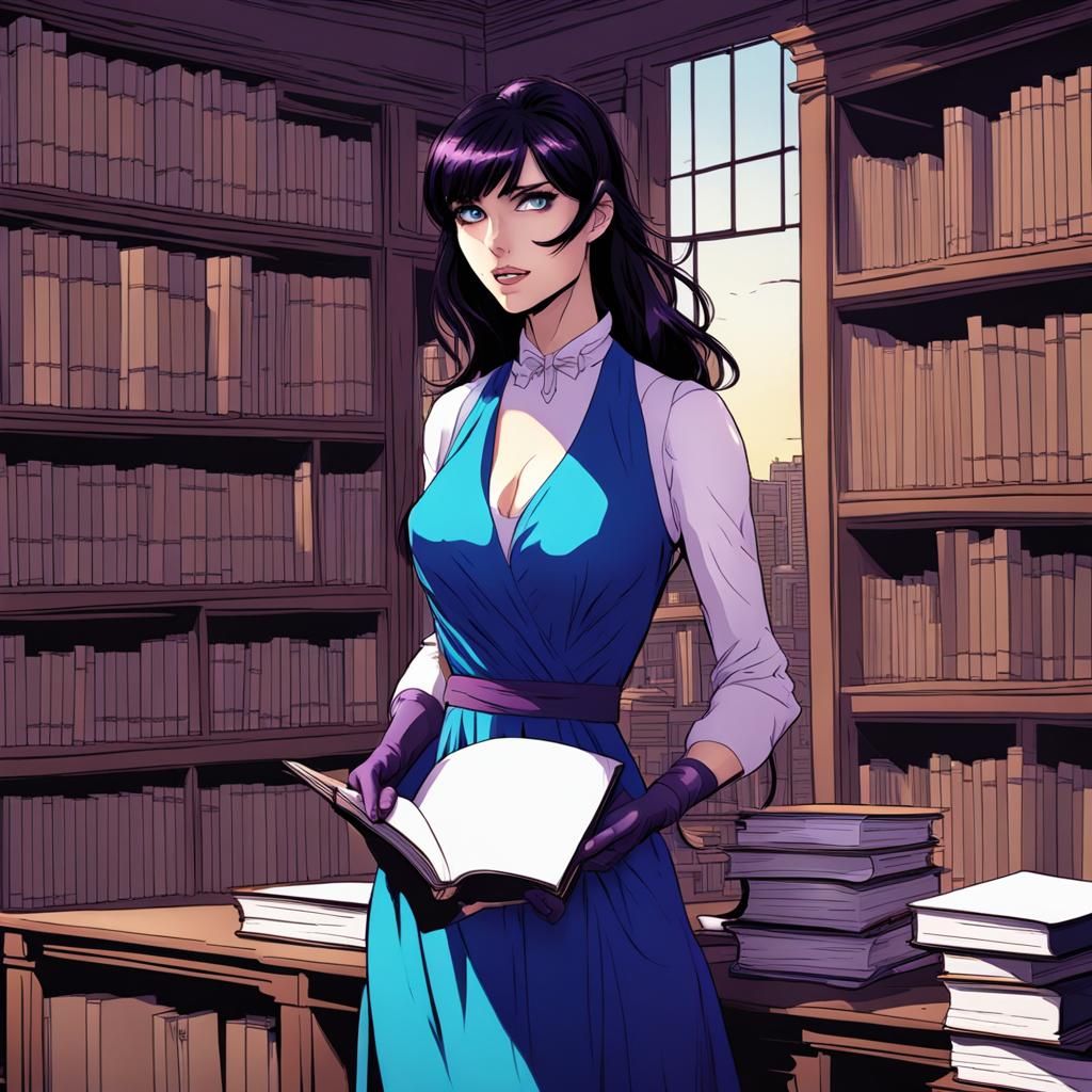 Woman in library - AI Generated Artwork - NightCafe Creator