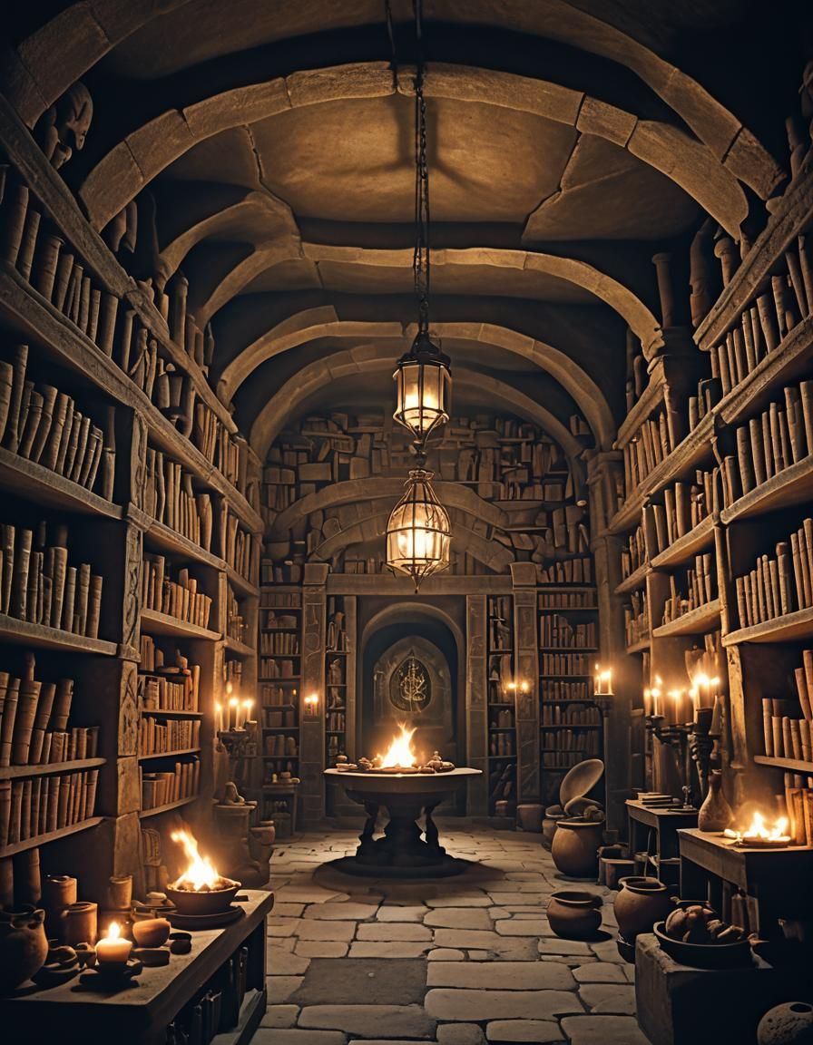 medieval alchemy lair - AI Generated Artwork - NightCafe Creator
