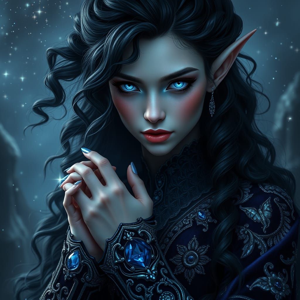 Corruption of power. - Ethereal Elf Goddess with Dark Celes...