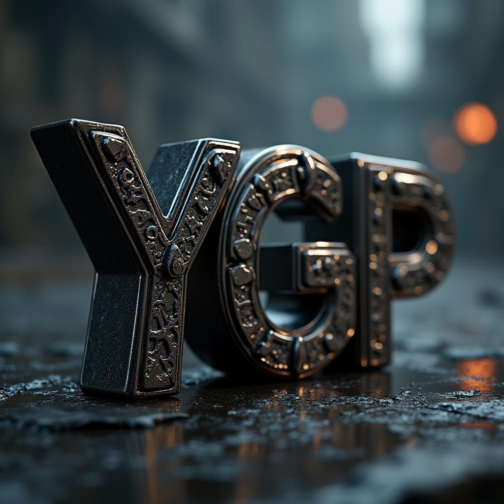 Intricate Metal Logo of YGP in Sci-Fi Futuristic S... - AI Art