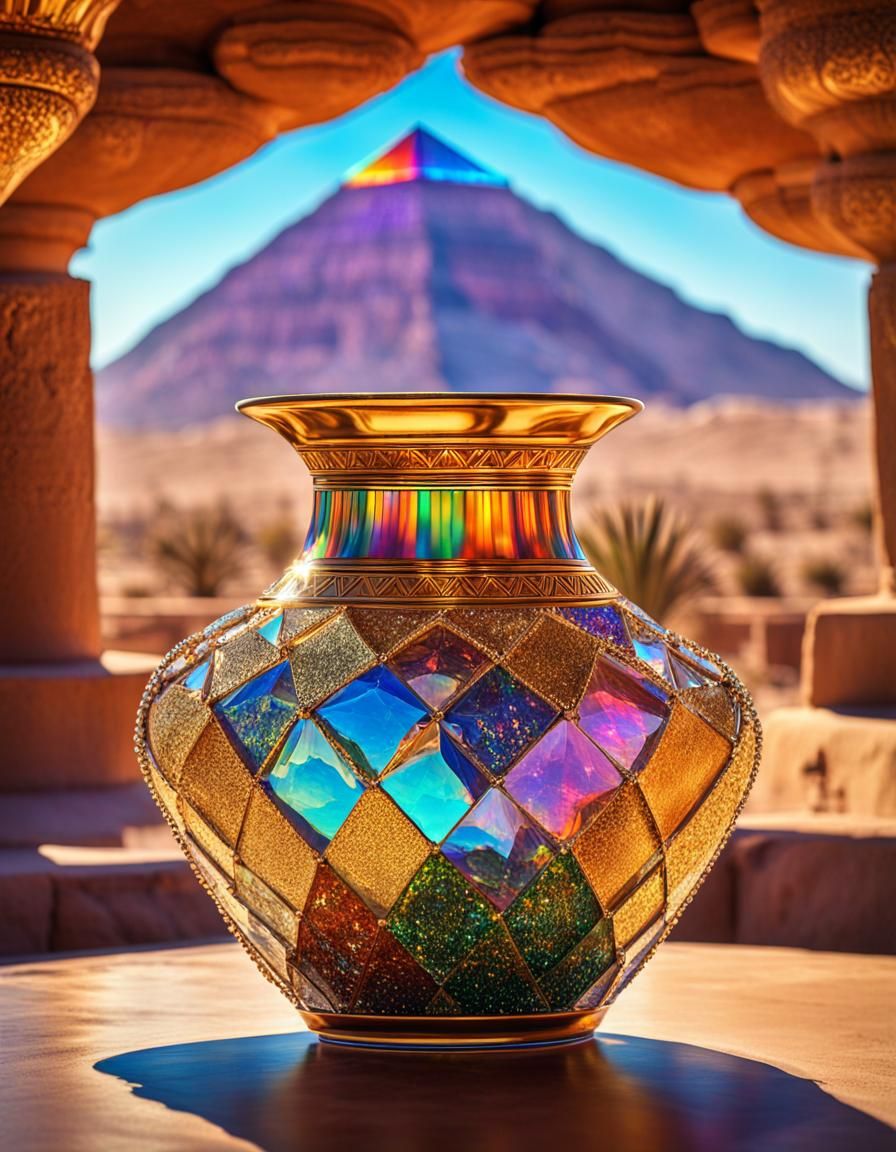 +masterpiece, Spectacular vase transparent with the colors of the ...