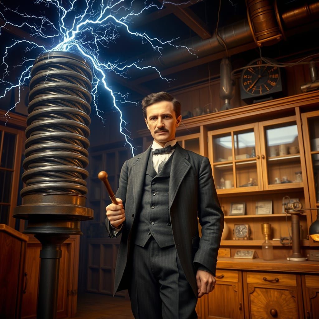 Nikola Tesla 2 - Visionary Inventor Harnesses Electric Power...
