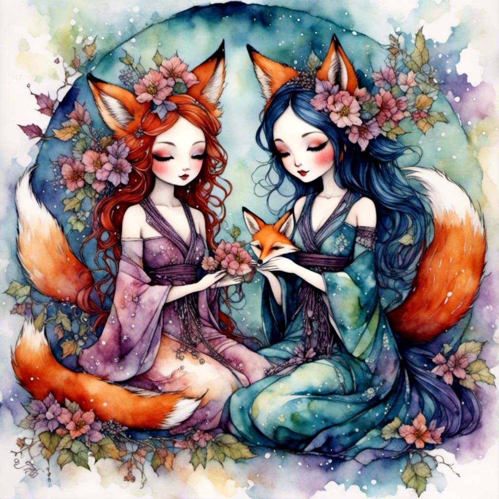 Fairies playing with doll s - AI Generated Artwork - NightCafe Creator