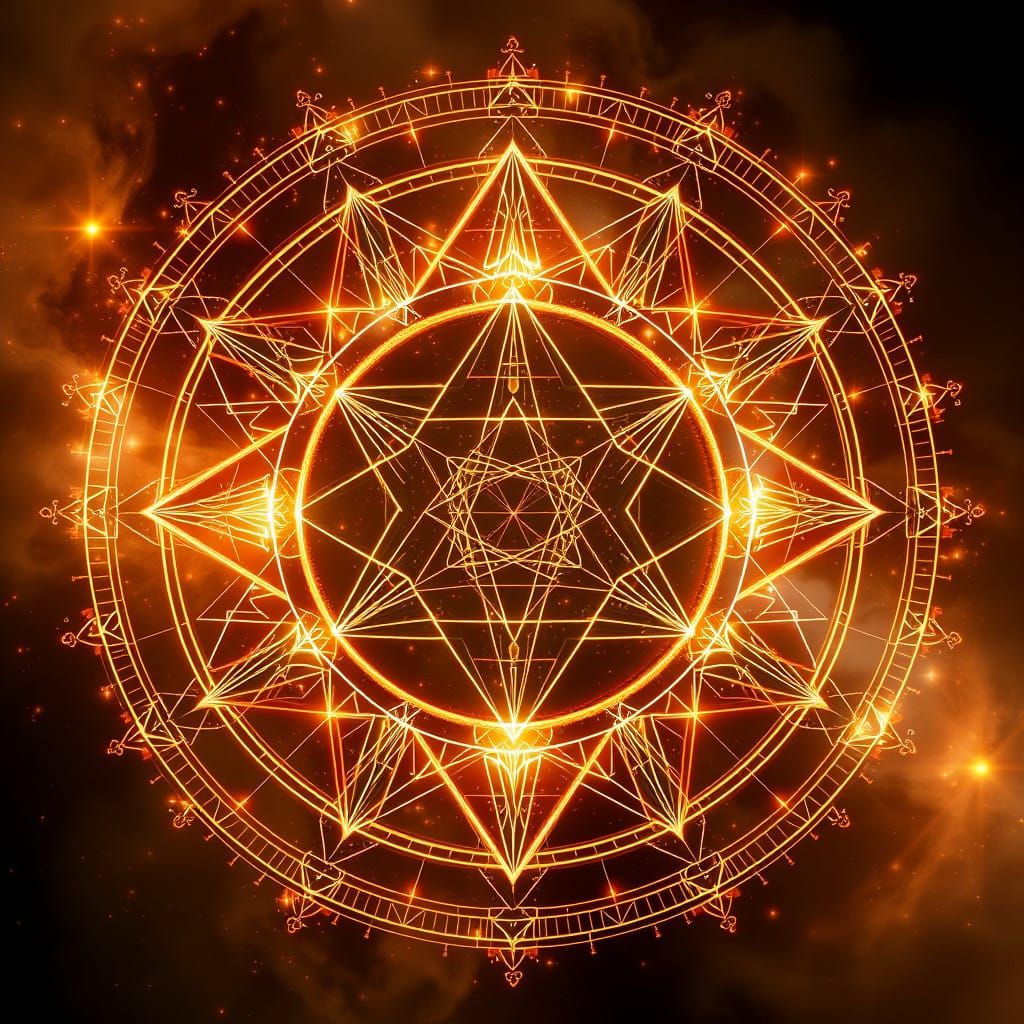 Sacred Geometry Energy Shield in Unfolding Arches - AI Art