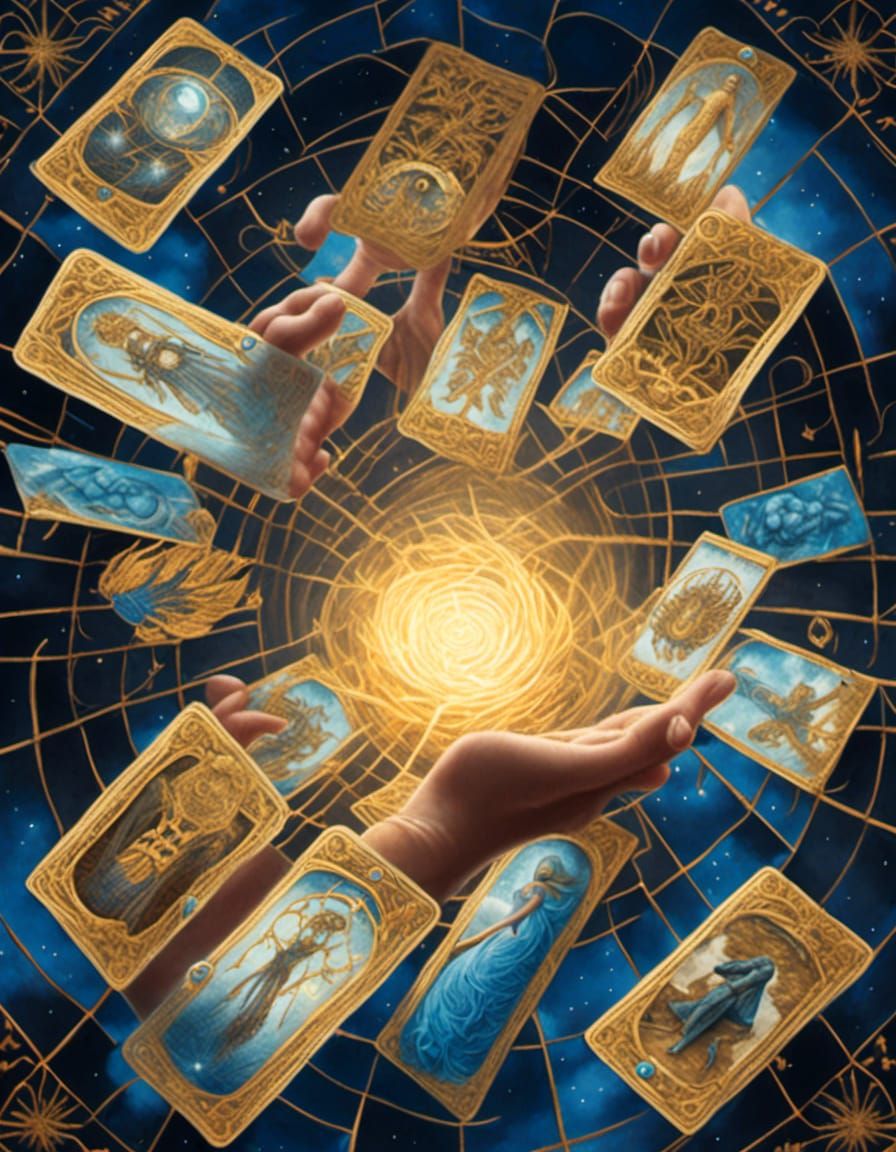 A whirlpool of tarot cards - AI Generated Artwork - NightCafe Creator