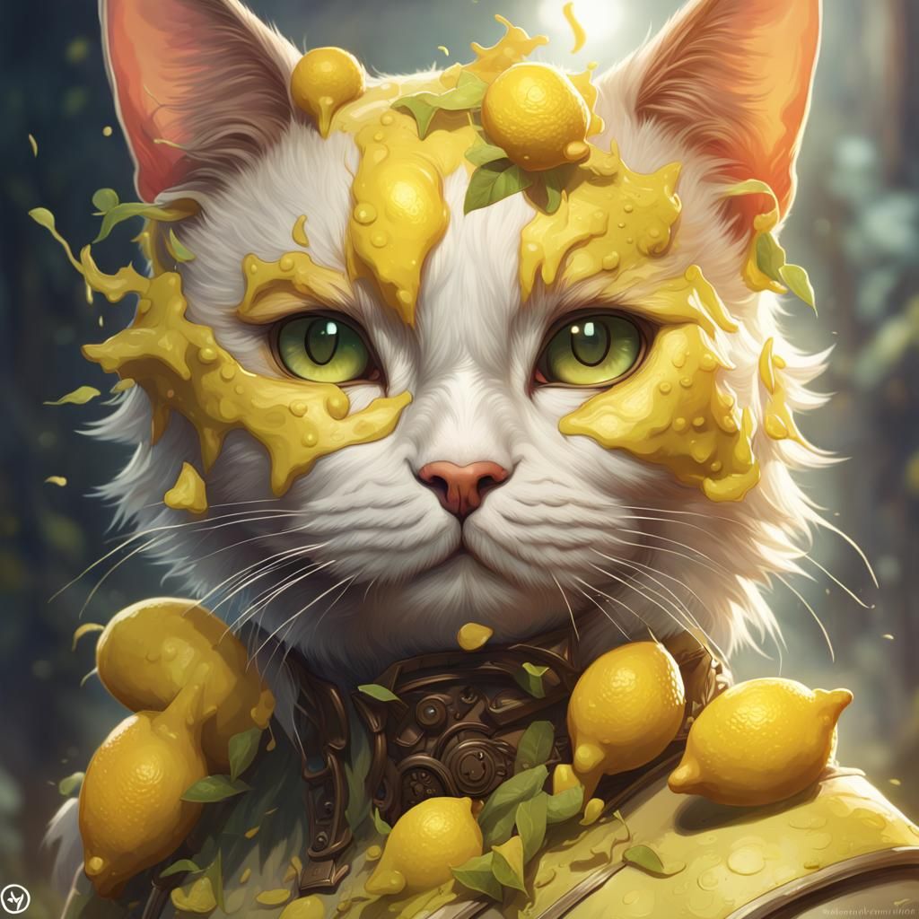 lemon cat - AI Generated Artwork - NightCafe Creator