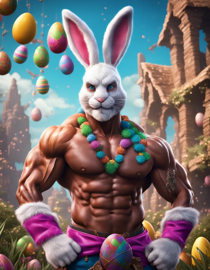 Easter Bunny Muscle - AI Generated Artwork - NightCafe Creator