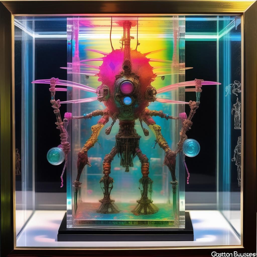 Figura spinata on the transparent acrylic plexiglass, electron ...