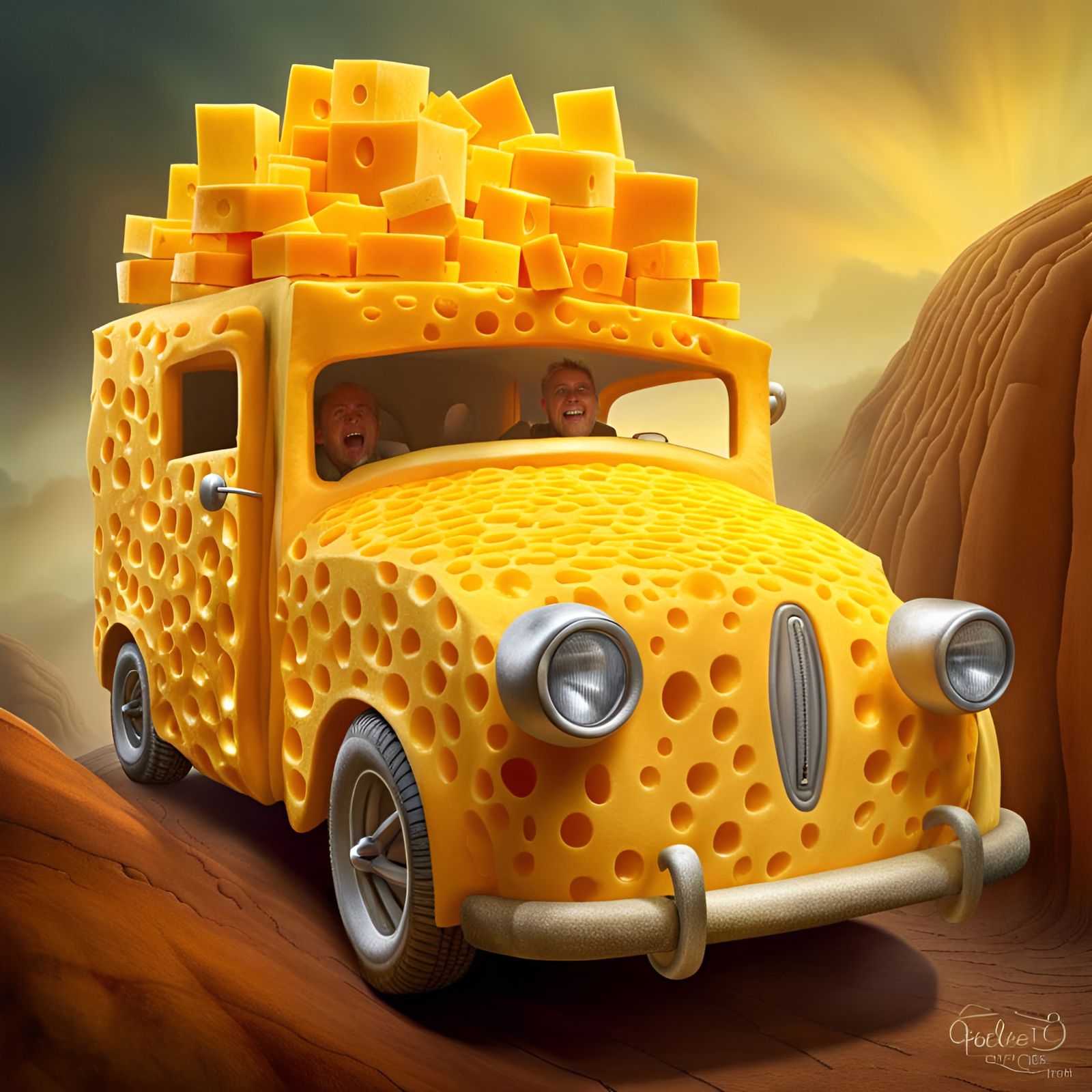 the cheese car, very funny apparently - AI Generated Artwork ...