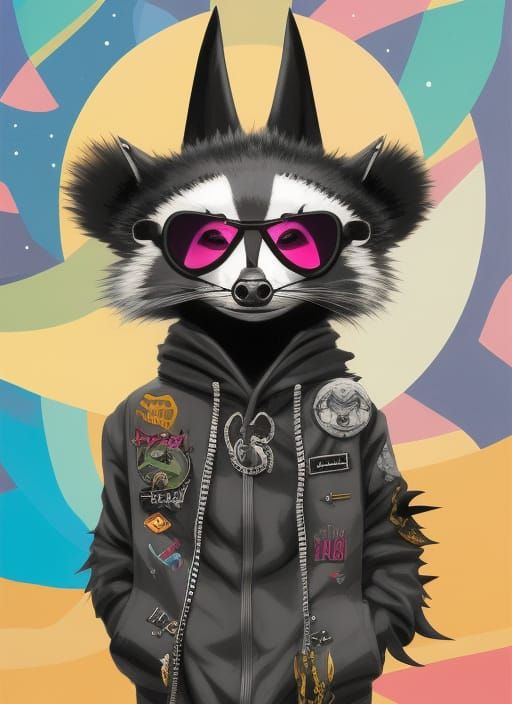 Punk Raccoon - AI Generated Artwork - NightCafe Creator
