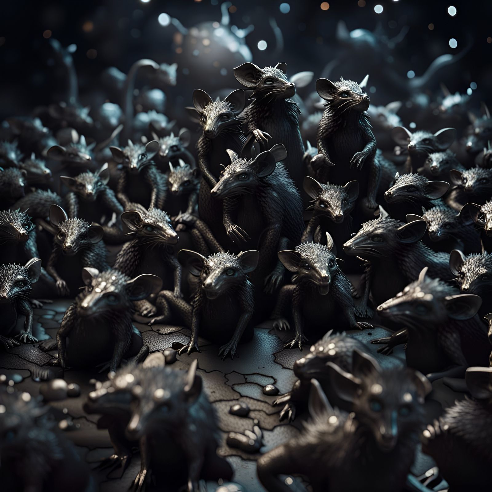 Plague Rats - Onyx Sculpture of Plague Rats in Unreal Engine