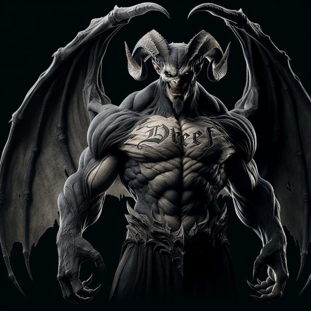 Menacing Demon with Realistic Textures and Beef Ca... - AI Art