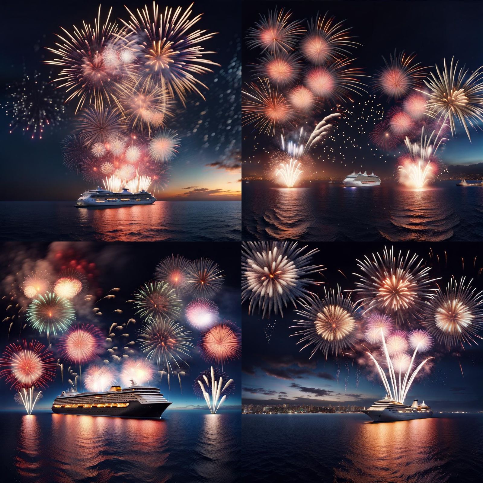 Fireworks and Cruises! - AI Generated Artwork - NightCafe Creator