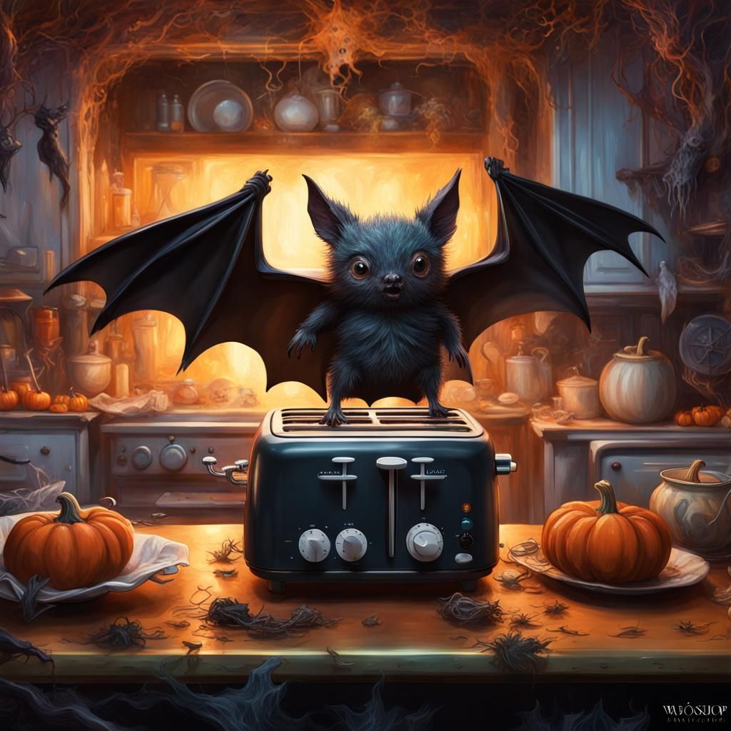 Halloween bat-toaster - AI Generated Artwork - NightCafe Creator