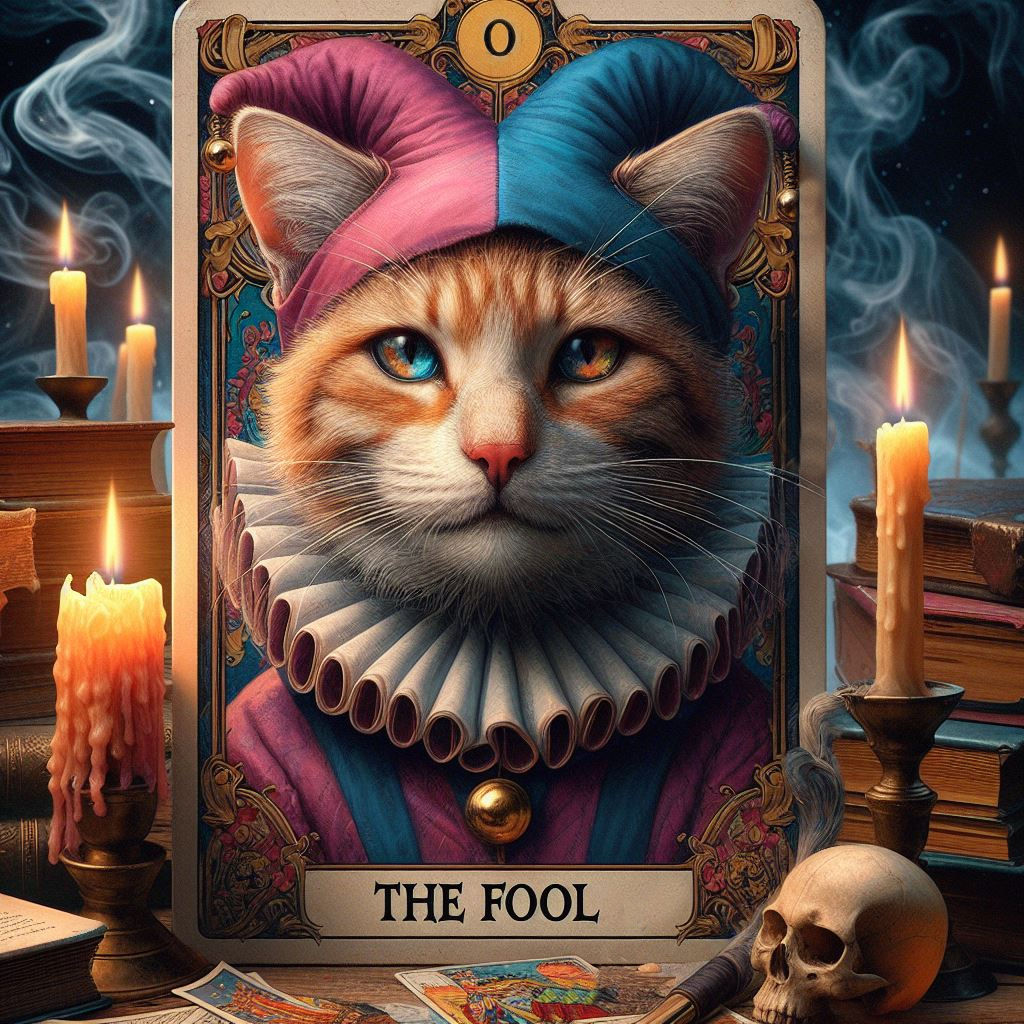Tarot Card, "THE FOOL" (Deck for Cats) - AI Generated Artwork ...