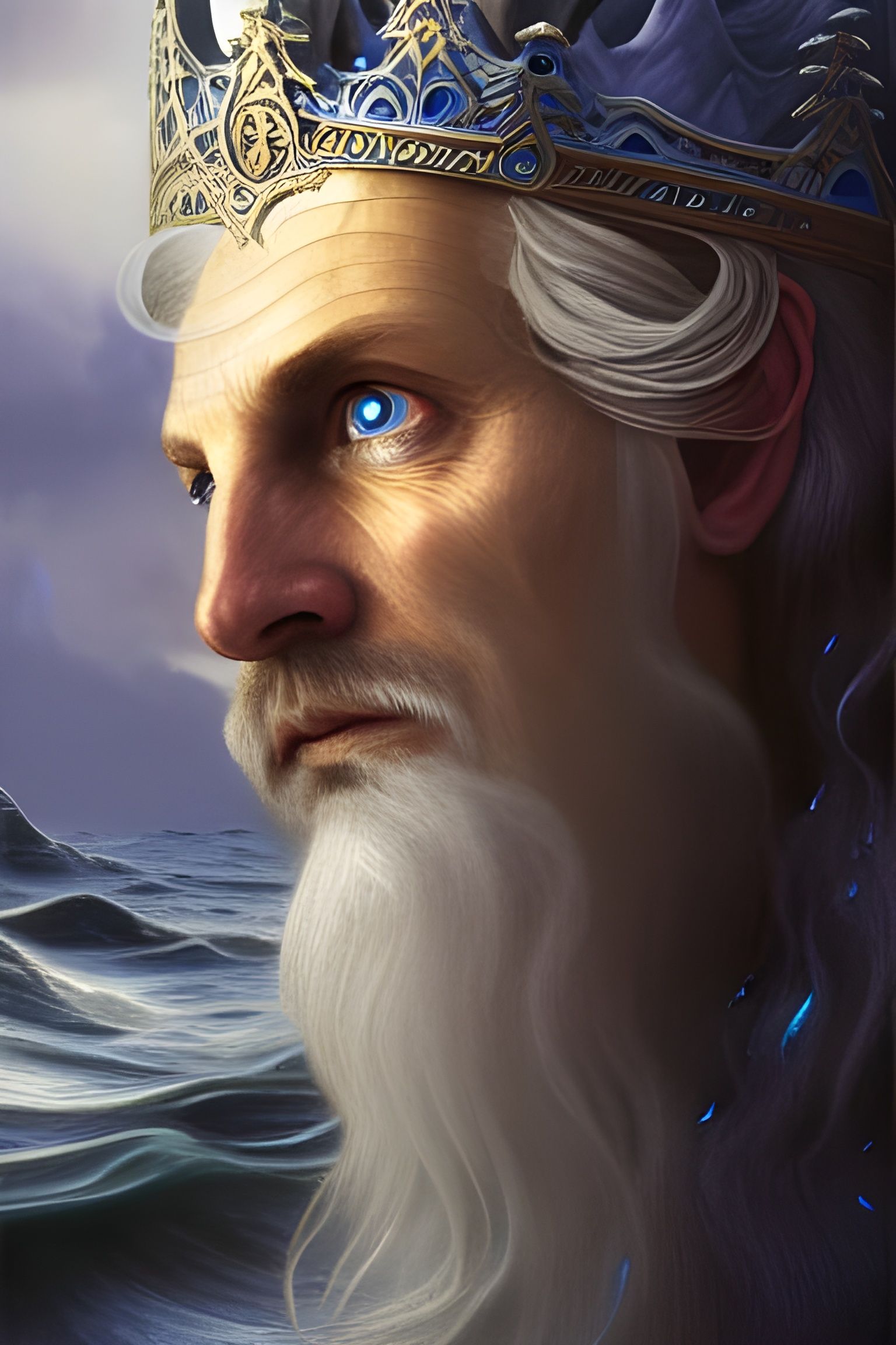 The Silmarillion: Ulmo, Vala of the Waters (V1) : r/nightcafe
