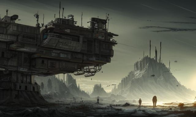 landscape post-apocalyptic - AI Generated Artwork - NightCafe Creator