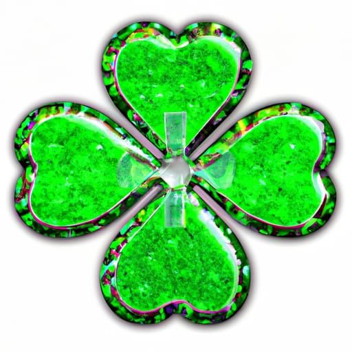 centered, sparkling green crystal shamrock, brilliant, beautiful ...