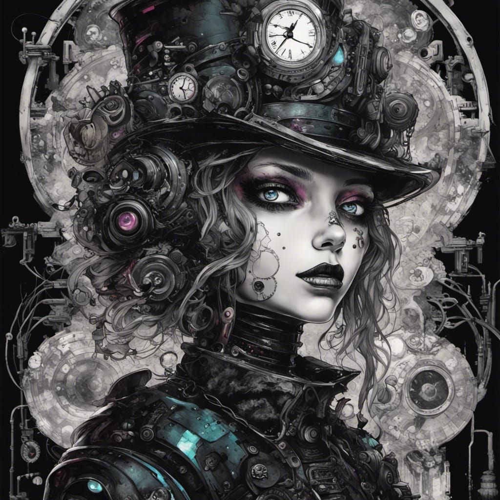 Cyberpunk Alice in Wonderland - AI Generated Artwork - NightCafe Creator
