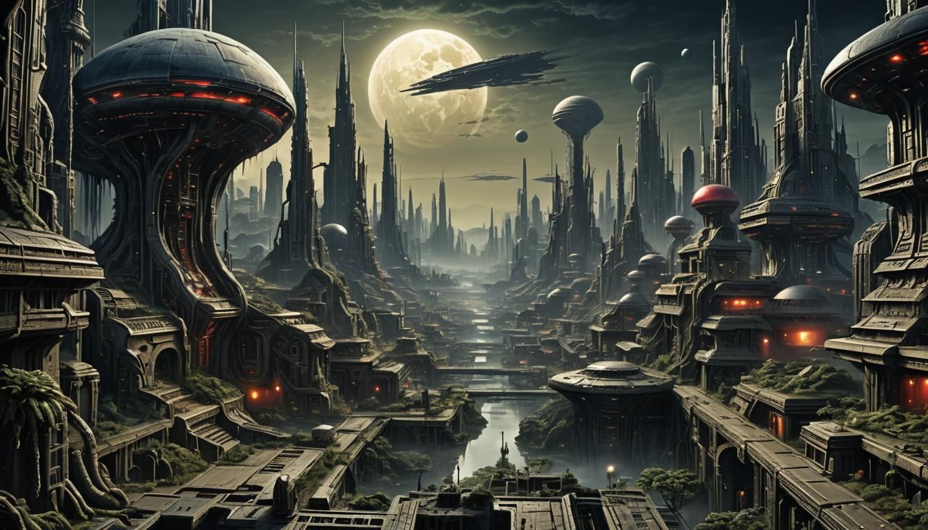 Alien Mega City - AI Generated Artwork - NightCafe Creator