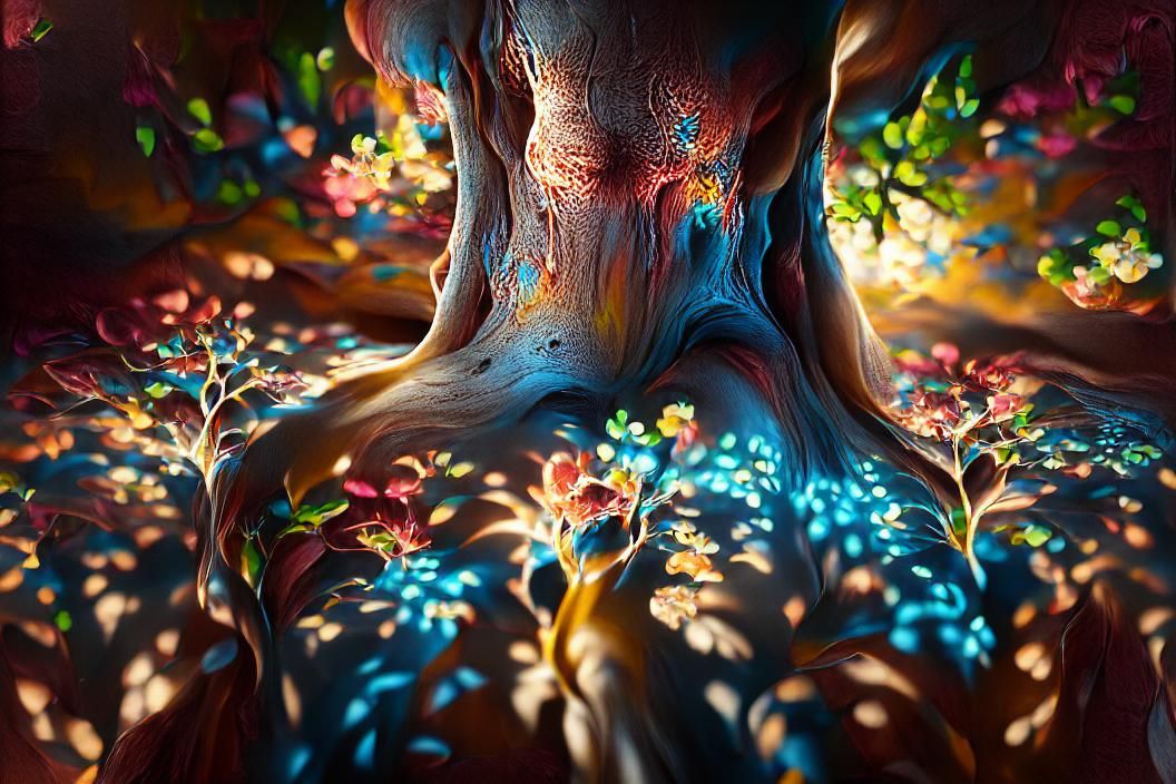 Magical flowers and tree : r/nightcafe