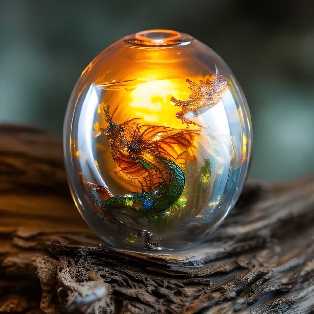 jar filled with a dragon. - AI Generated Artwork - NightCafe Creator