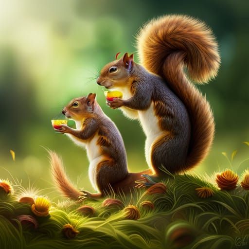 Squirrels #9 - AI Generated Artwork - NightCafe Creator