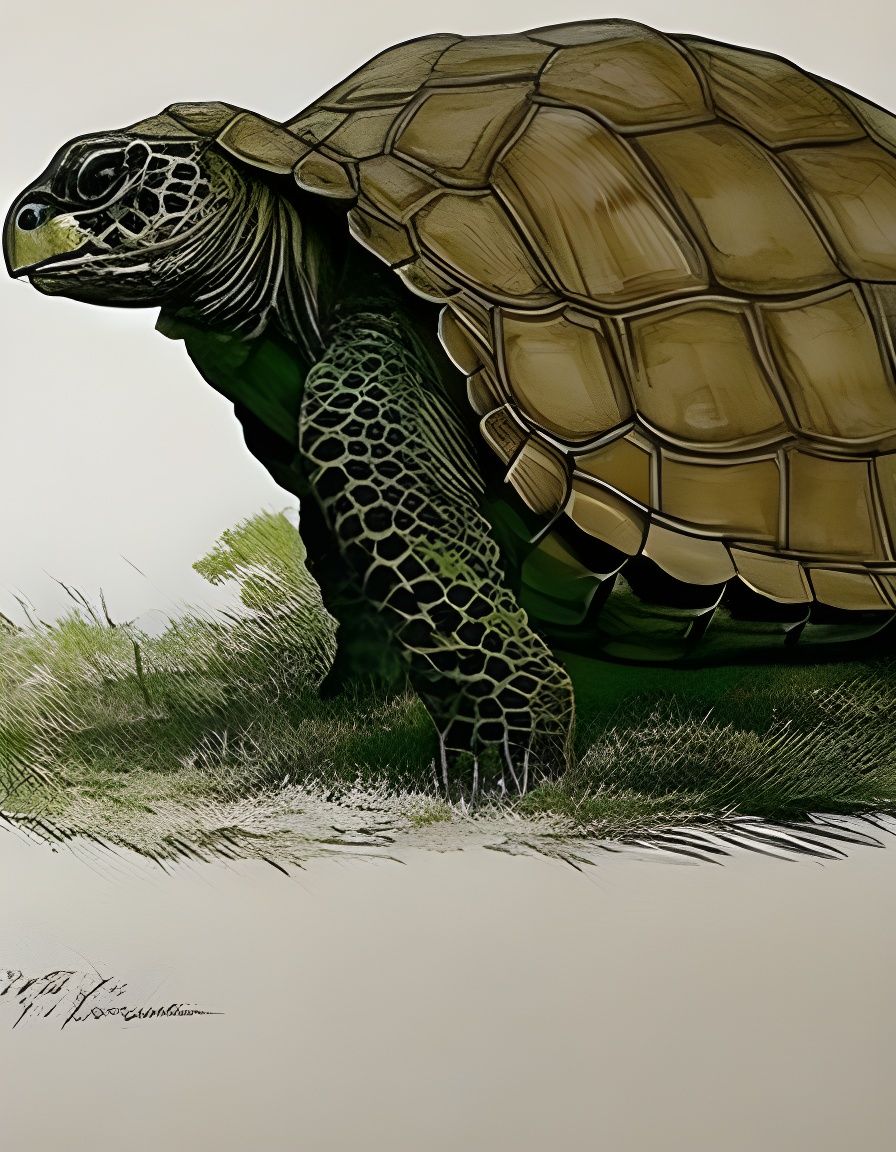 Finely Drawn Tortoise - AI Generated Artwork - NightCafe Creator