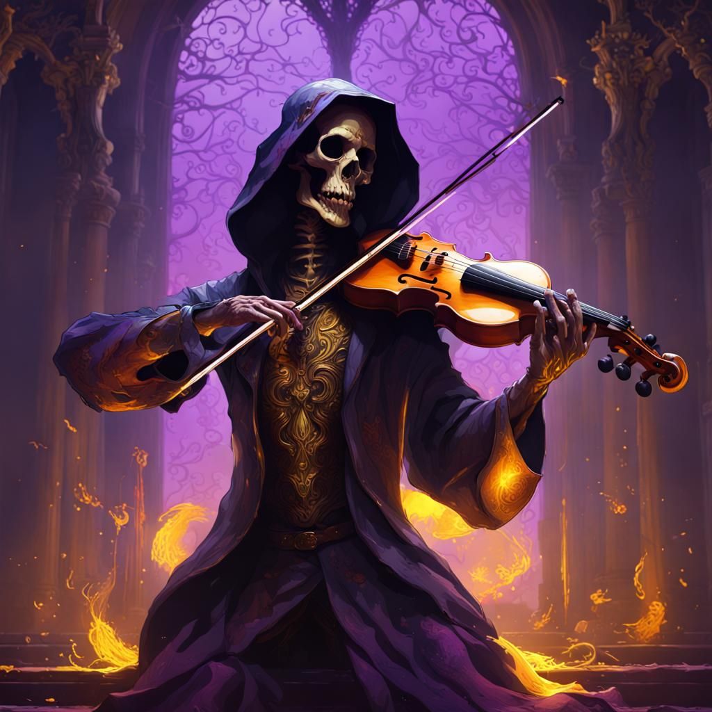 death plays the violin - AI Generated Artwork - NightCafe Creator