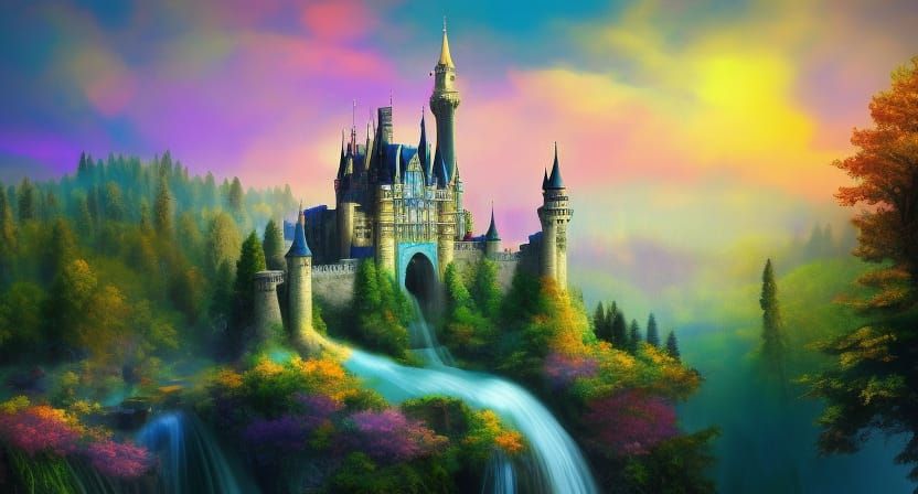 Psychedelic fantasy castle - AI Generated Artwork - NightCafe Creator