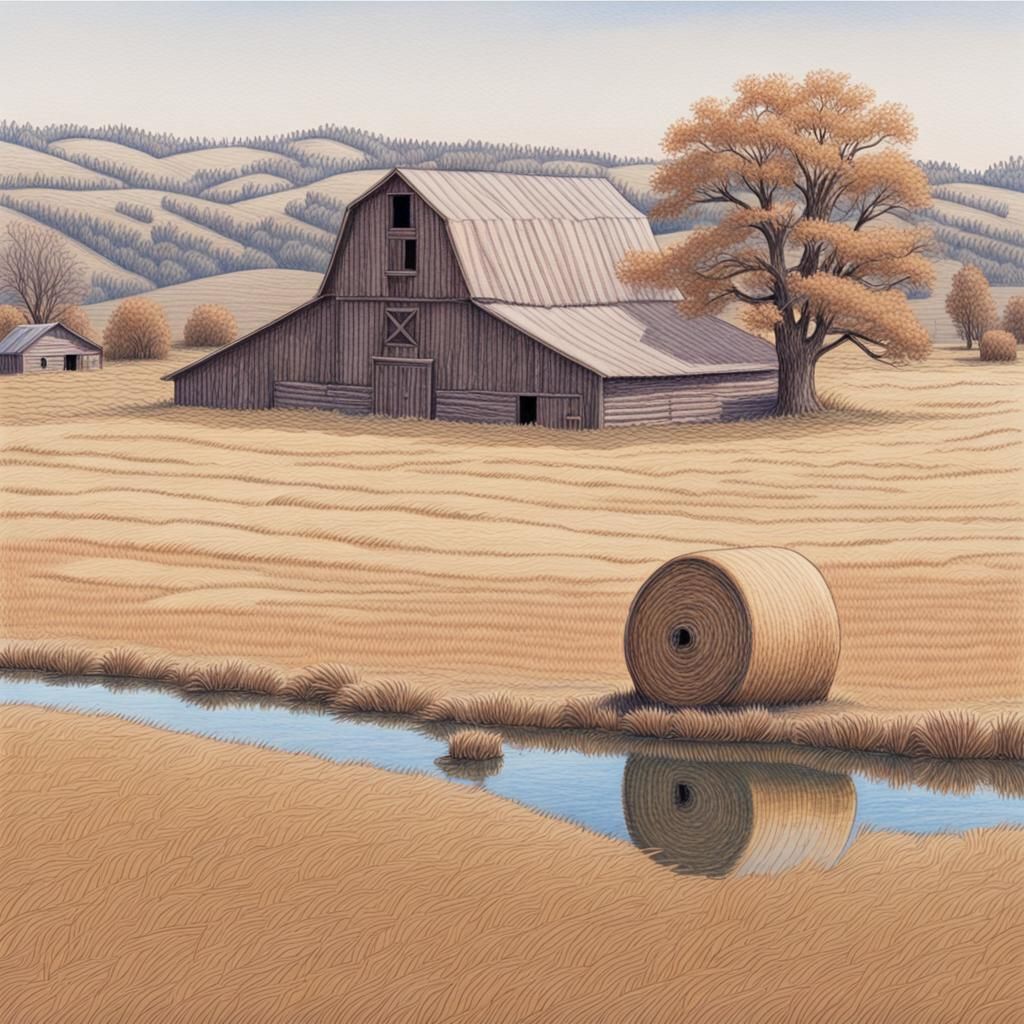 barn in a field - AI Generated Artwork - NightCafe Creator