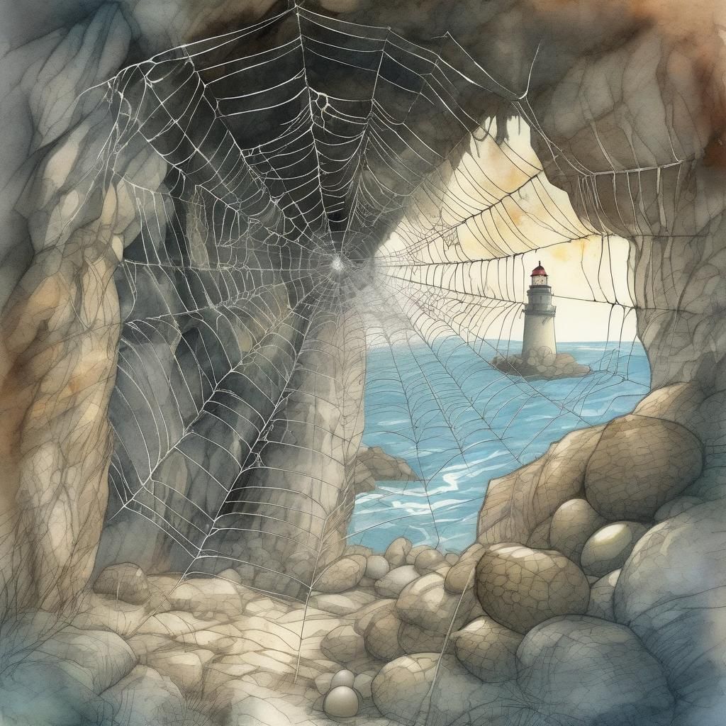 The nest so full of spiders, silk webs covering the walls of the inside ...