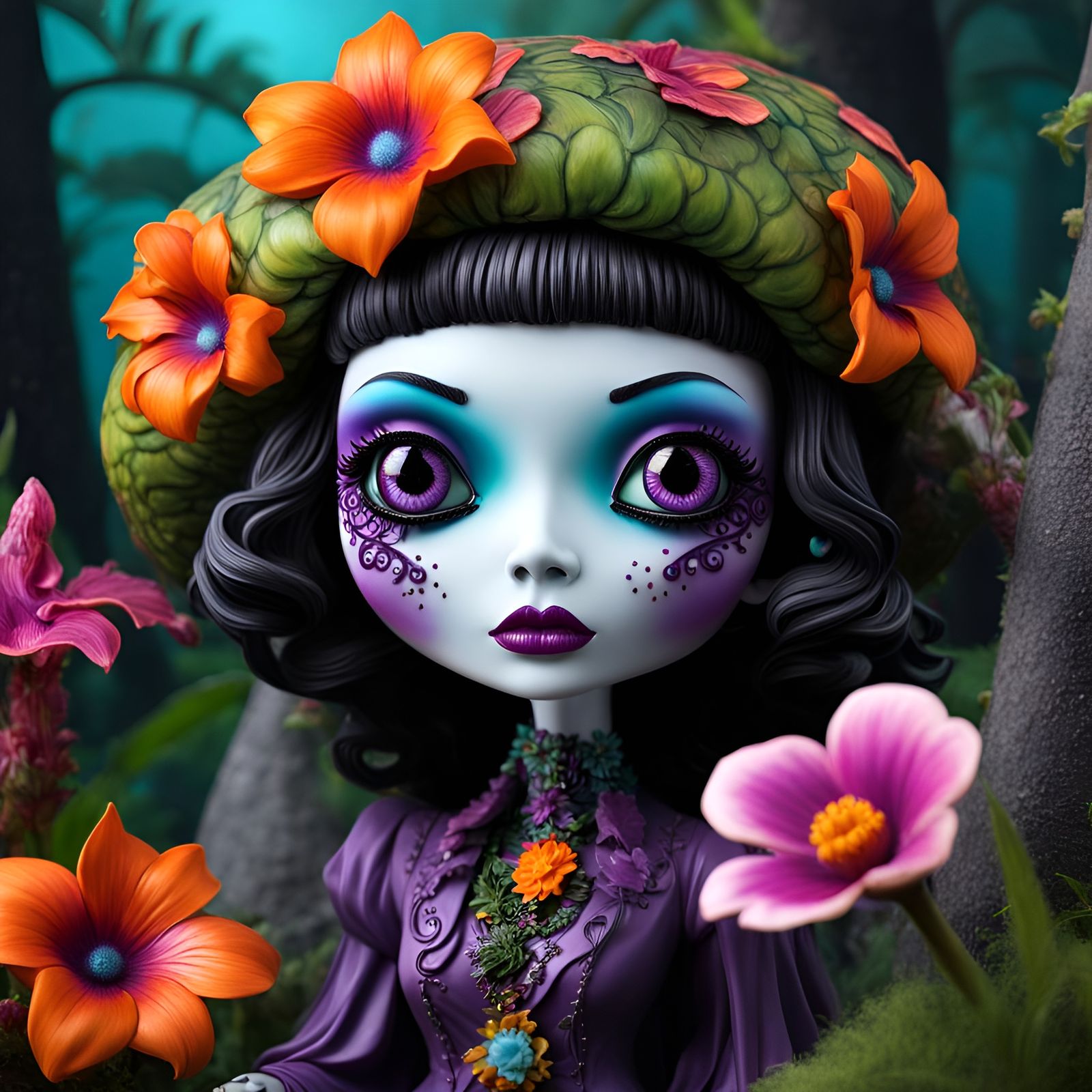 Ultra-Cute Gothic Zombie as a Wacky Wobbler - AI Generated Artwork ...