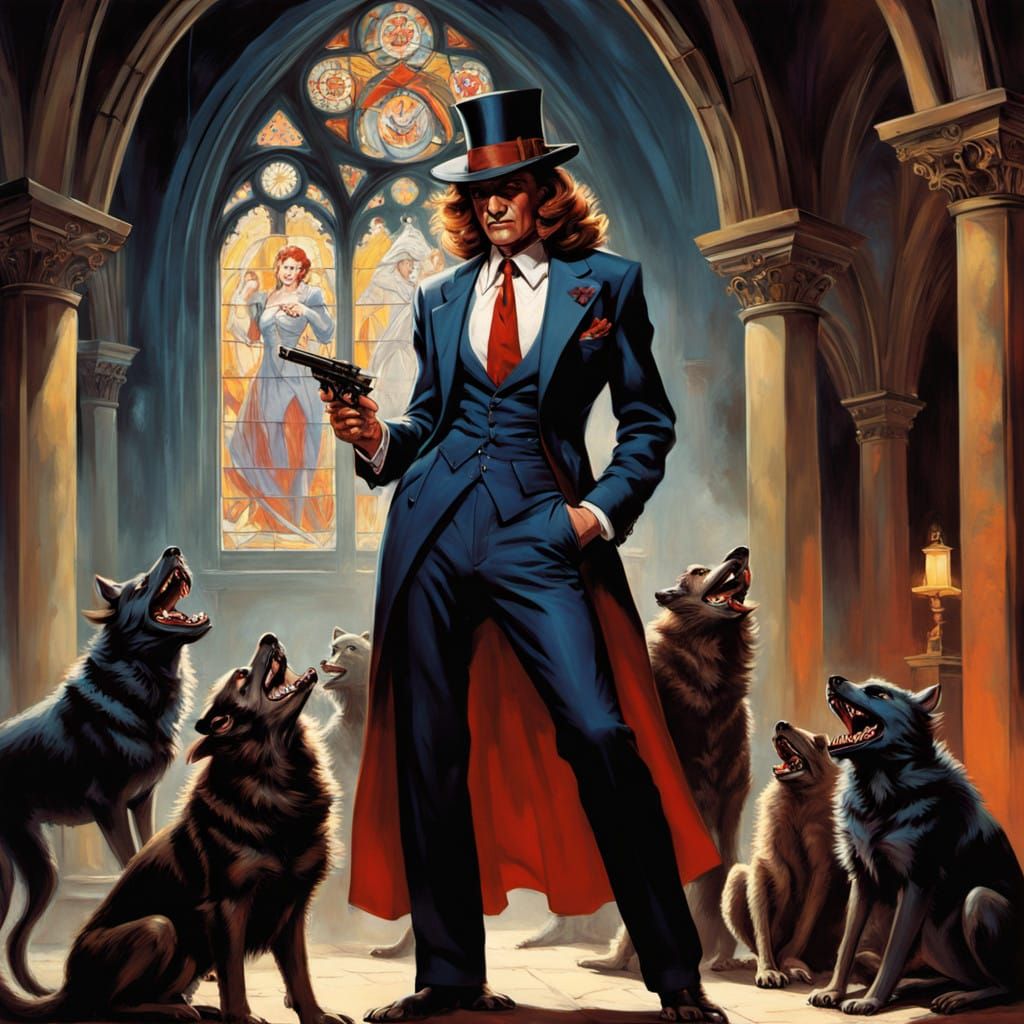 The Werewolf Mafia 🐺 in their Cathedral 🛐 dynamic Oil Painting🖌️ ...