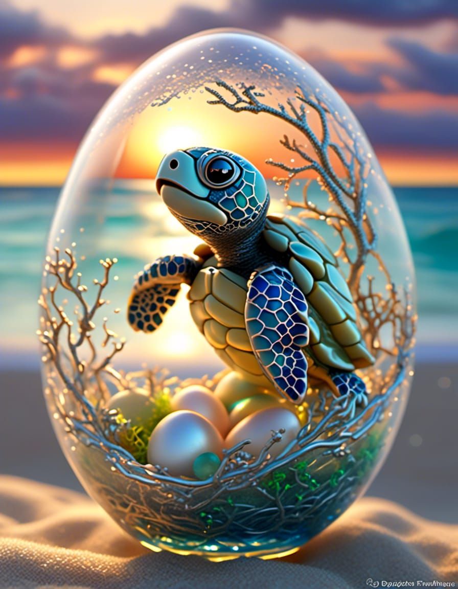 Baby Sea Turtle Egg - AI Generated Artwork - NightCafe Creator
