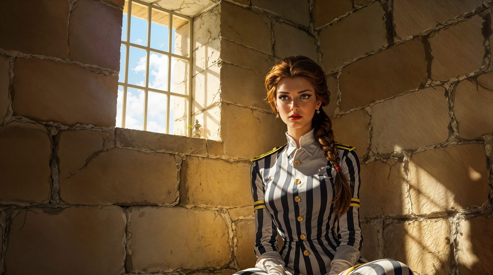 Jail Cell Belle - Grumpy Princess in Sunny Prison Cell