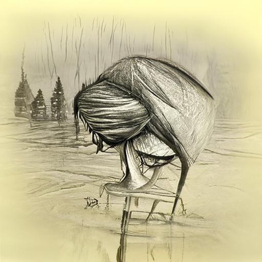 Loneliness pencil sketch deviantart trending on Artstation - AI ...
