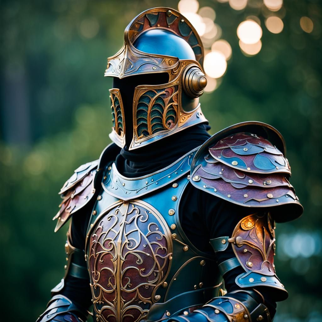 Art Nouveau Science Fantasy Leather Armor - AI Generated Artwork ...