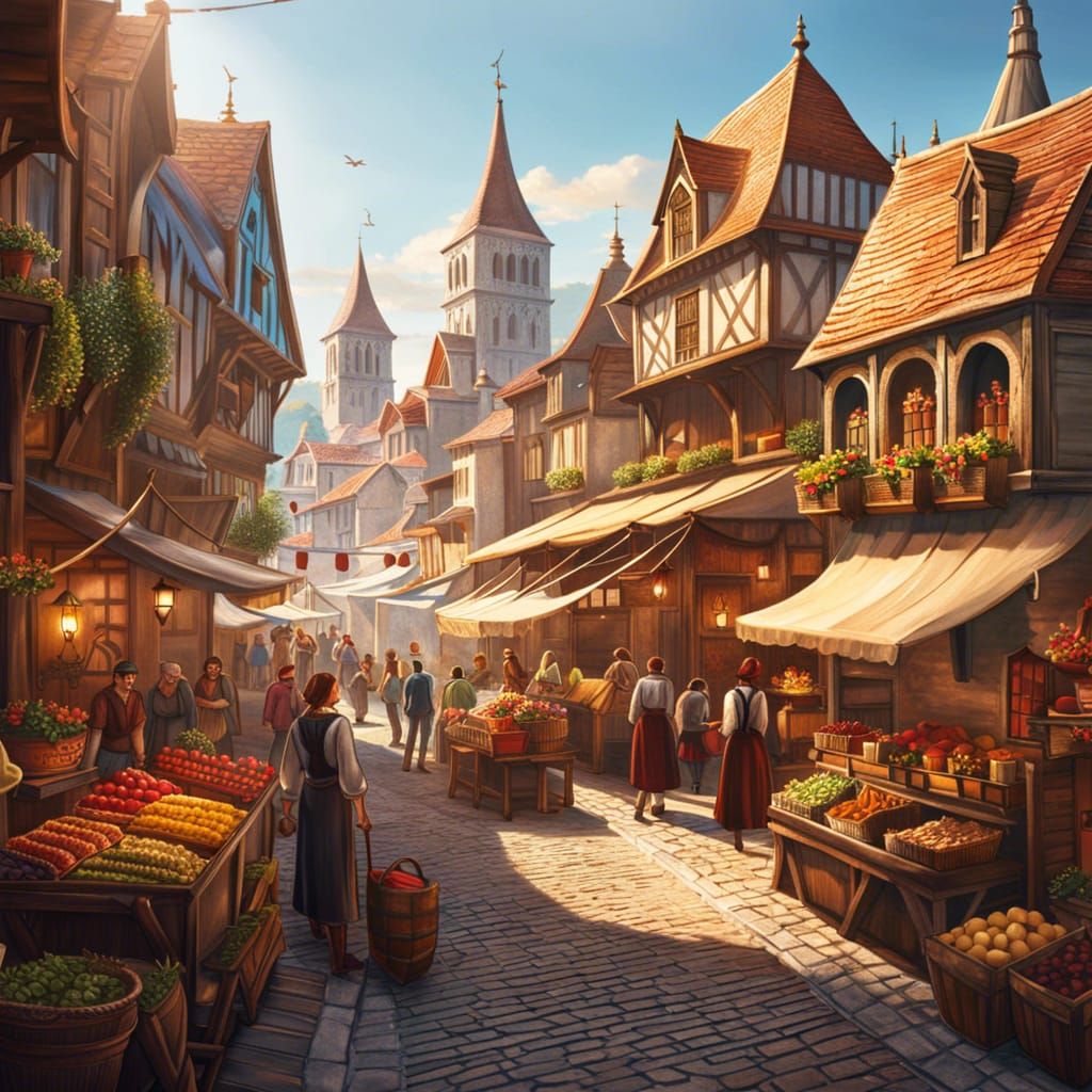 Medieval Bazaar - AI Generated Artwork - NightCafe Creator