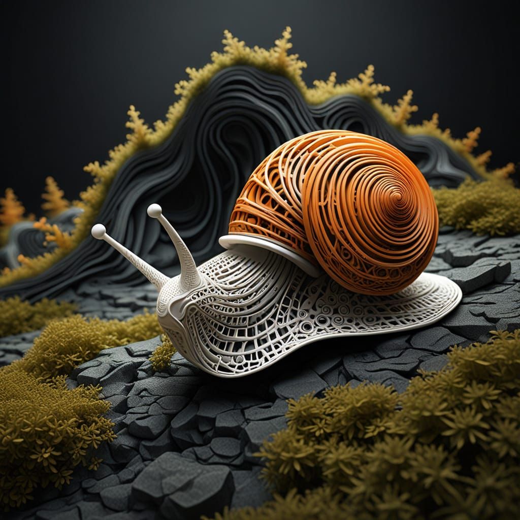 Snail - abstract curves style - Daily challenge #855 - NightCafe Creator