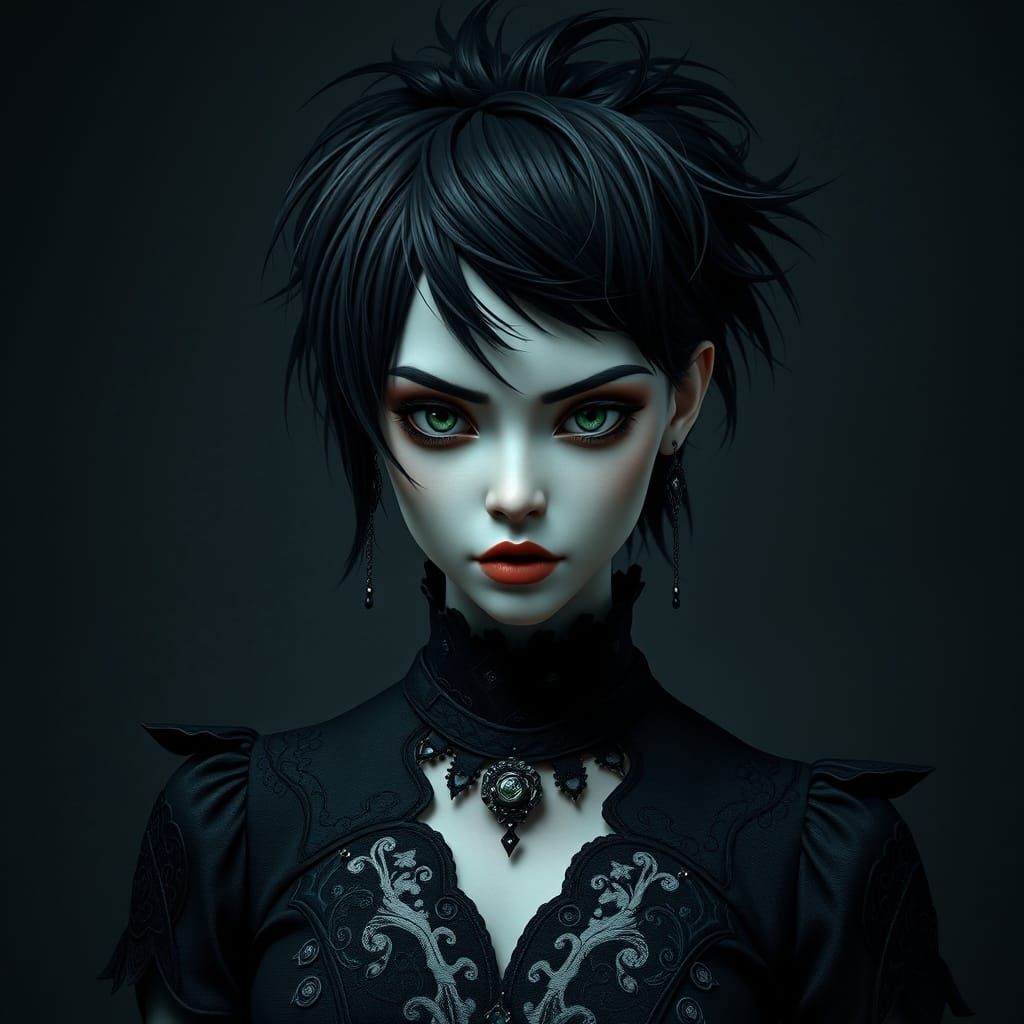 Portrait. - Gothic Avatar in Dark Elegance
