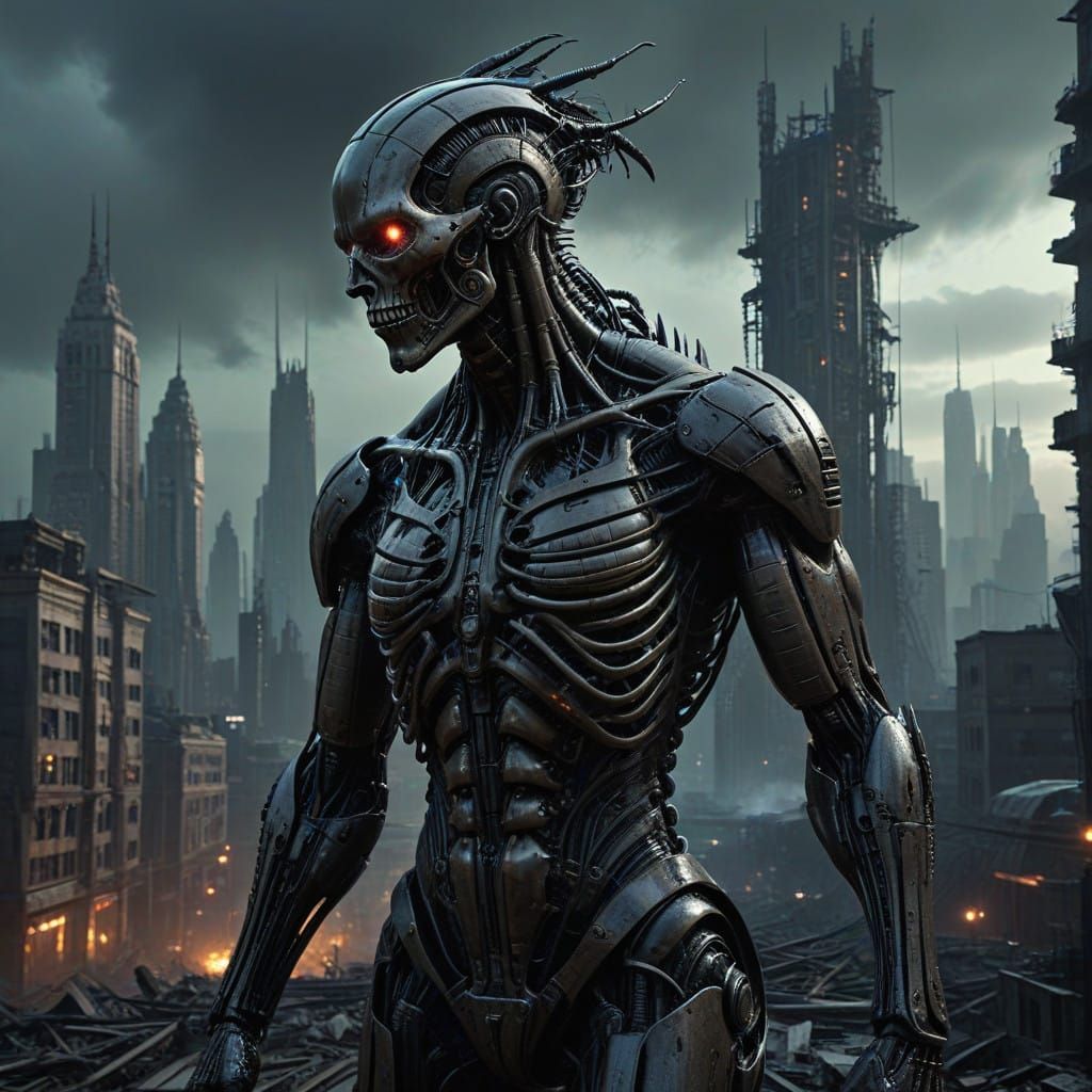 A hyperrealistic Ink and oil picture of a grotesque amalgamation of ...