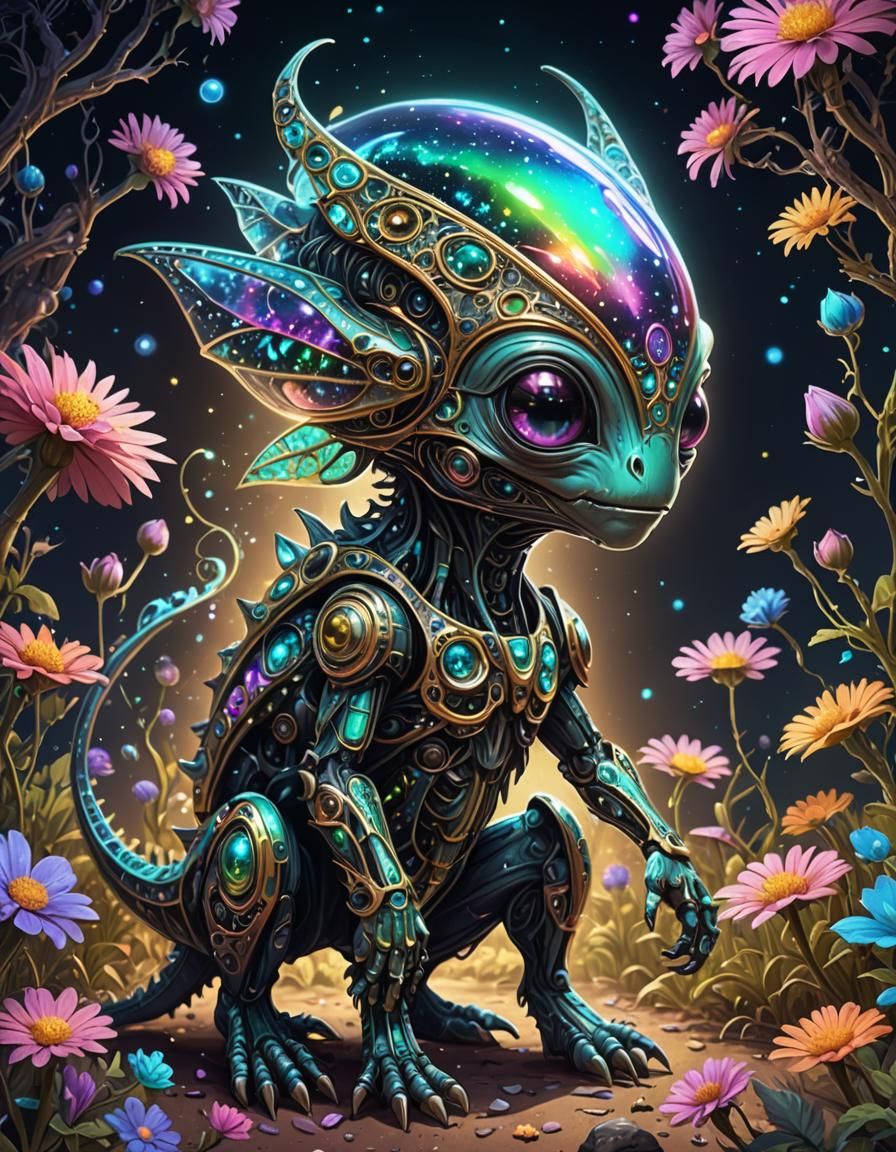 a cute alien pet pencil - sketch magical mysterious murmur of the ...