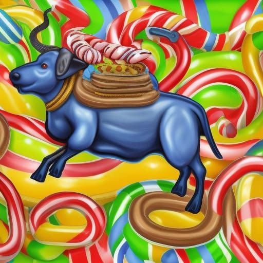 Candy bull - AI Generated Artwork - NightCafe Creator