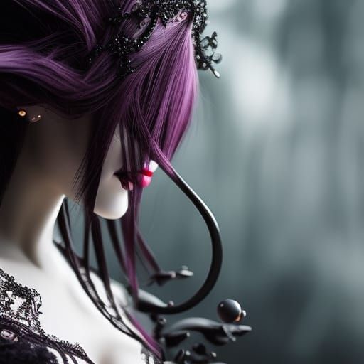 Gothic Black Matte Apple: Hyperdetailed Digital Il... - AI Art