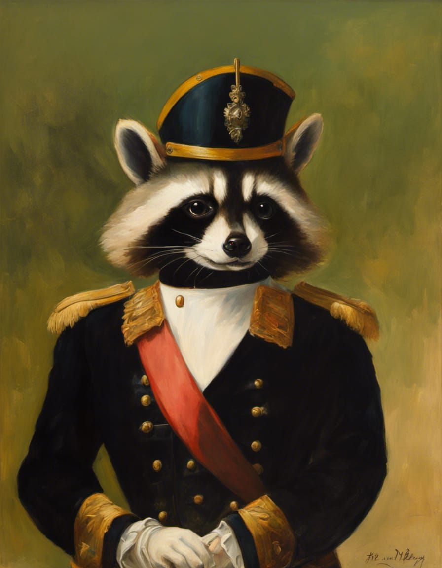 victorian era raccoon soldier - AI Generated Artwork - NightCafe Creator
