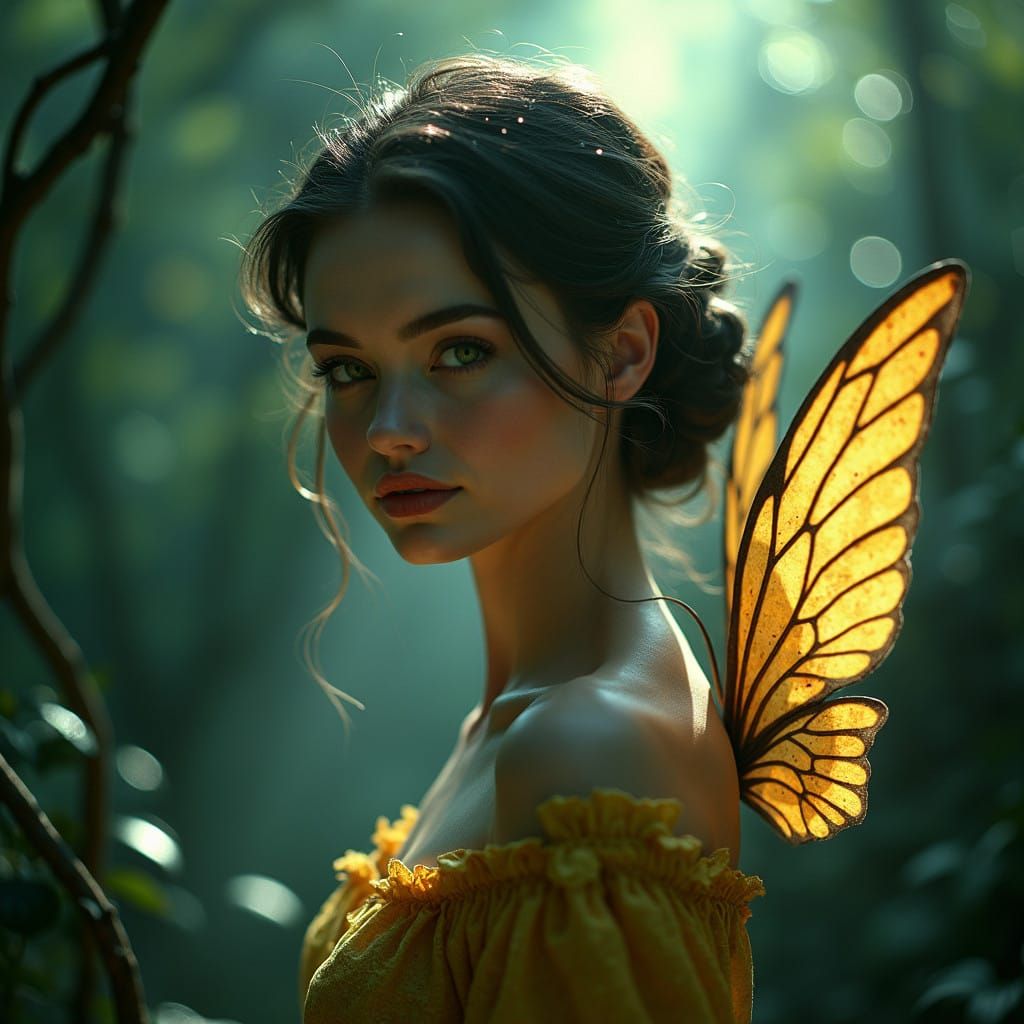 BEAUTIFUL MONARCH PIXIE ANGEL - Cyberpunk Angel in Elegant D...