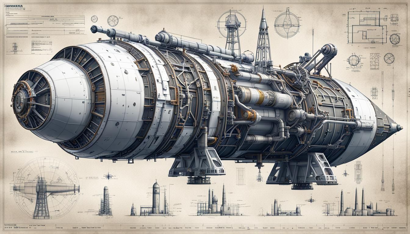 Technical drawing 08 - AI Generated Artwork - NightCafe Creator